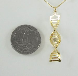 DNA gold necklace - Delftia science jewelry