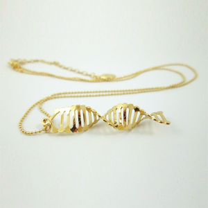 DNA gold necklace - Delftia science jewelry