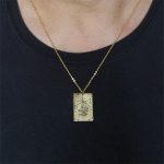 Pioneer plaque necklace in gold - Delftia science jewelry